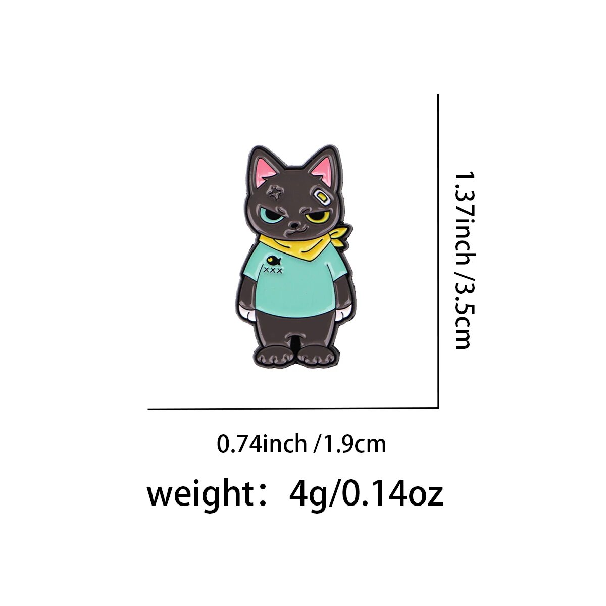 Металлические броши с мультяшным котом 23