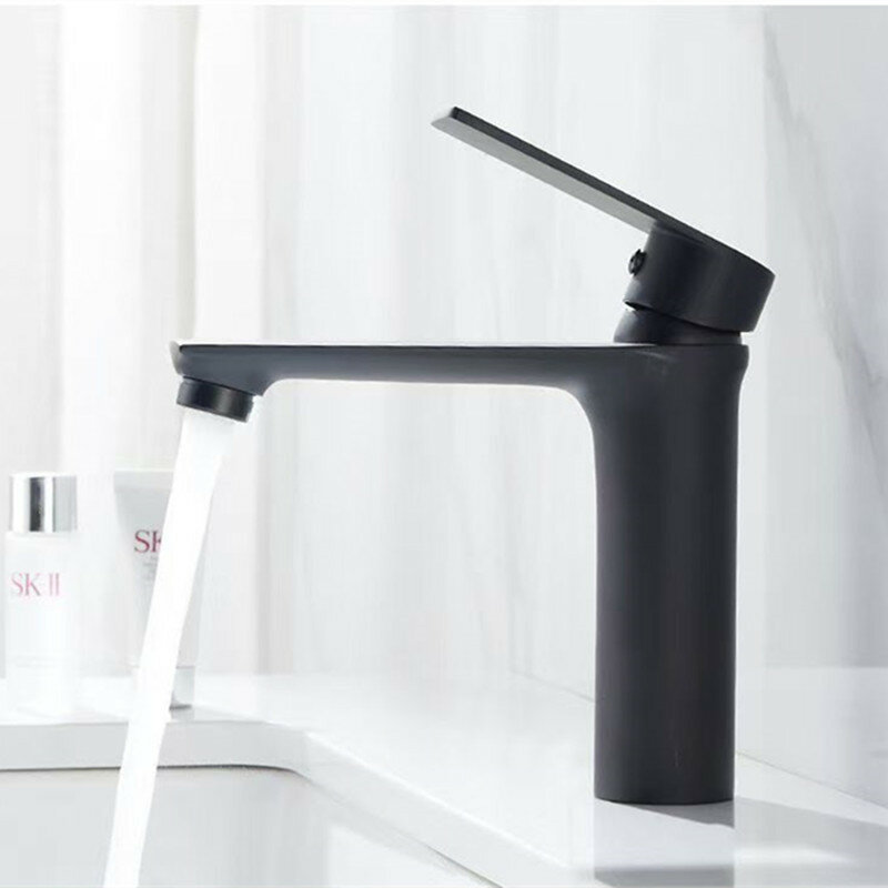 Смеситель для раковины Nordic Titanium для горячей и холодной воды, умывальник, поднятый черный и золотой смеситель для ванной комнаты