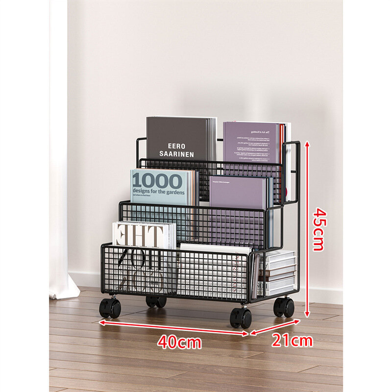 Стеллажи под столом, передвижные шкафы для хранения вещей, книжные полки от пола до потолка на колесиках，40*21*45 cm