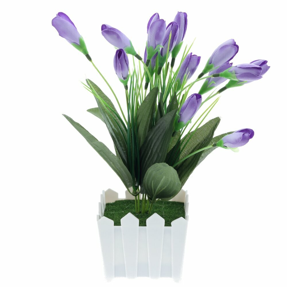 Цветочная композиция "Крокусы", L18 W18 H27 см