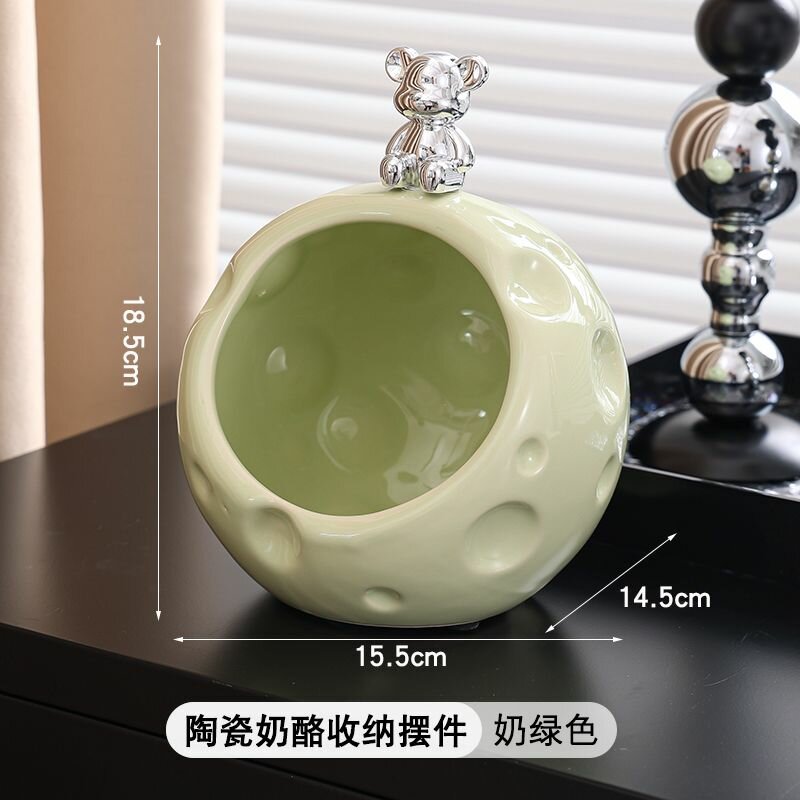 Настольное украшение для хранения, органайзер для ключей в прихожей, декоративная полка для гостиной, небольшой декоративный элемент, керамика, креативный дизайн, круглый, милый.