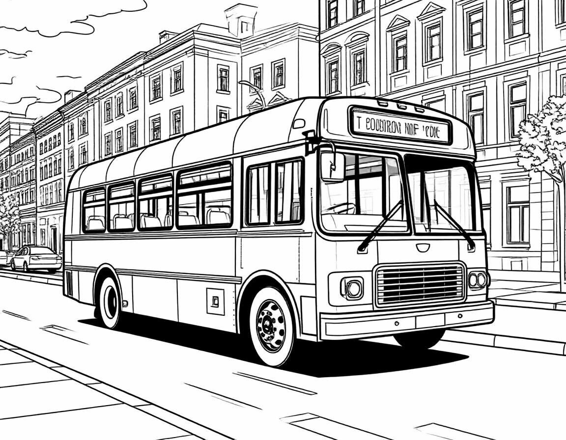 Набор детских раскрасок "Автобус", плотная бумага формата А4, 10 шт, от 1 года