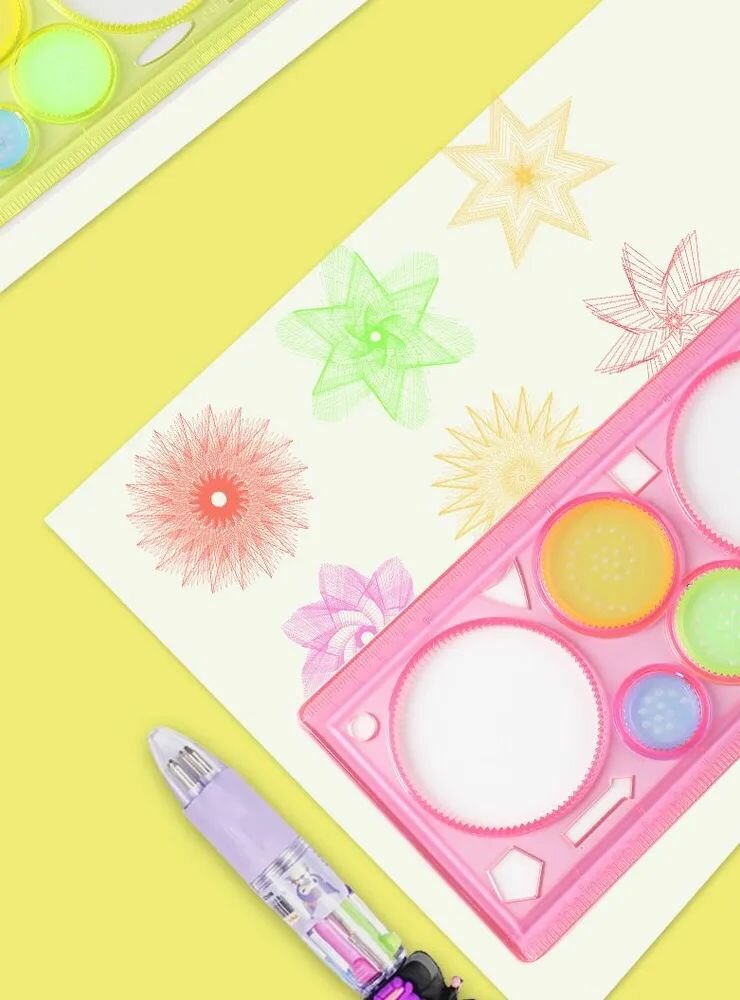 Спирограф радиоточка S641, пластик, разноцветный, длина 20 см Случайный цвет