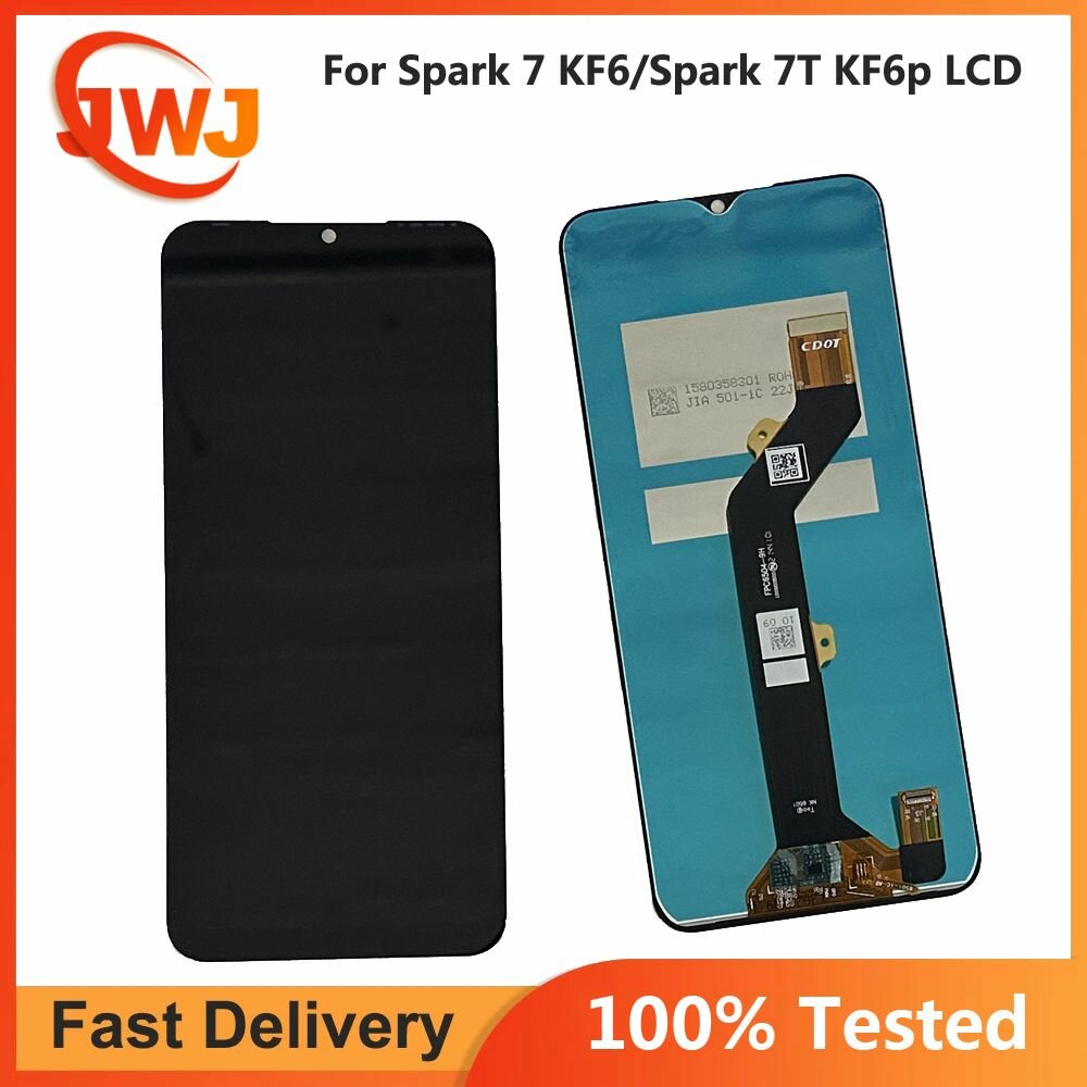 Дисплей для Tecno Spark 7T; дисплей в сборе с сенсорным экраном; черный ; содержать инструментов