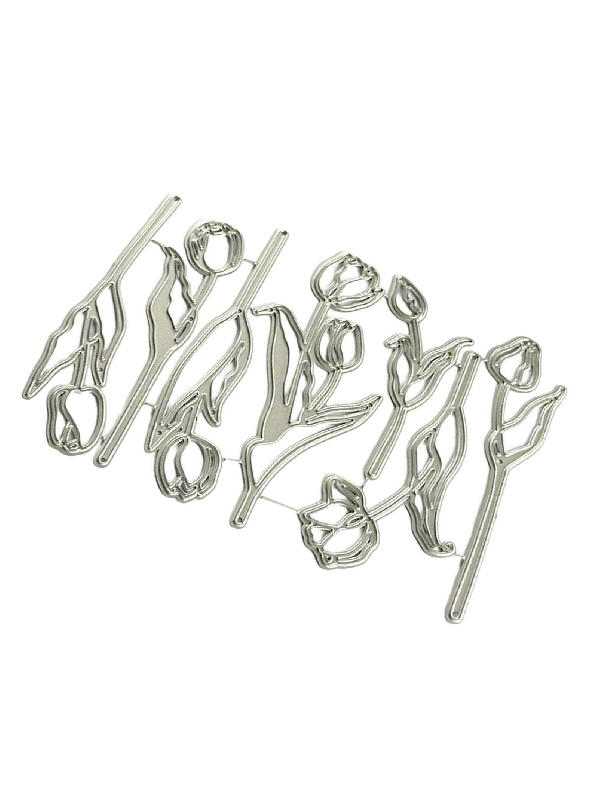 Штампы для вырезания цветов из углеродистой стали для изготовления открыток, закладок для скрапбукинга