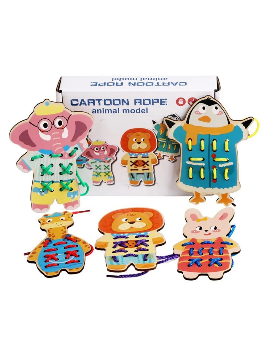 Развивающая игрушка динозавр, шнуровка, моторика рук