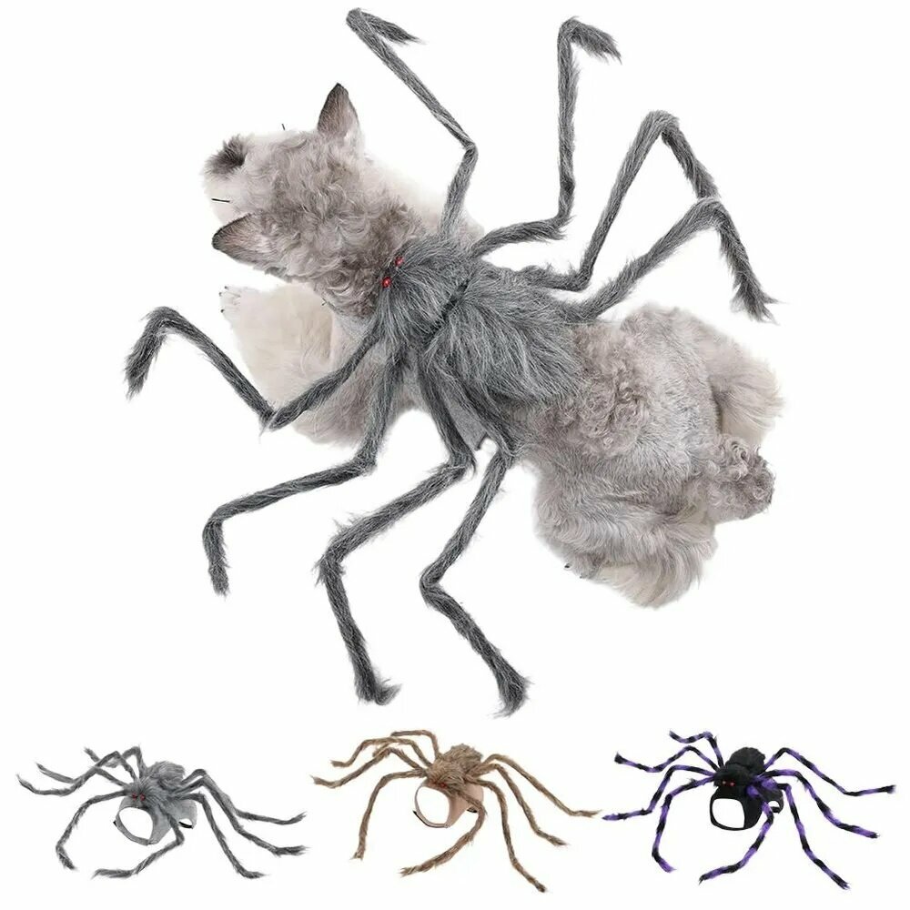 Костюм паука для питомца, Хэллоуин, для собак и кошек, регулируемый