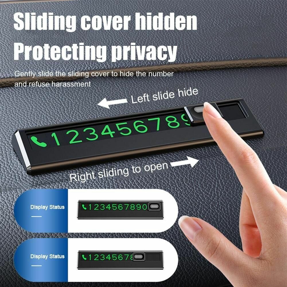 Светящийся парковочный номер автомобиля, креативные алюминиевые аксессуары для приборной панели автомобиля