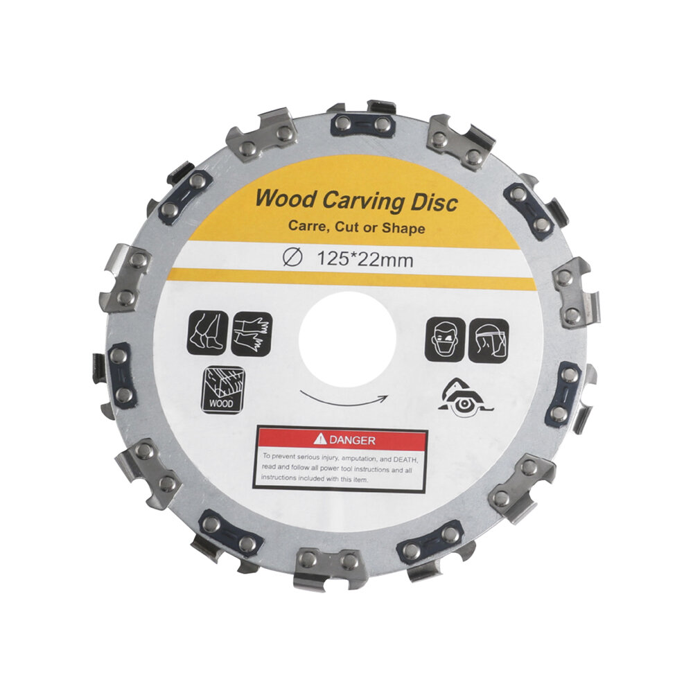 Диск цепной для угловой шлифовки для деревообработки 125мм 14 зубьев для резки и формирования дерева пластика, материал сплав, внутренний диаметр 22мм, внешний диаметр 125мм, вес упаковки 225г, в комплект входит 1 диск