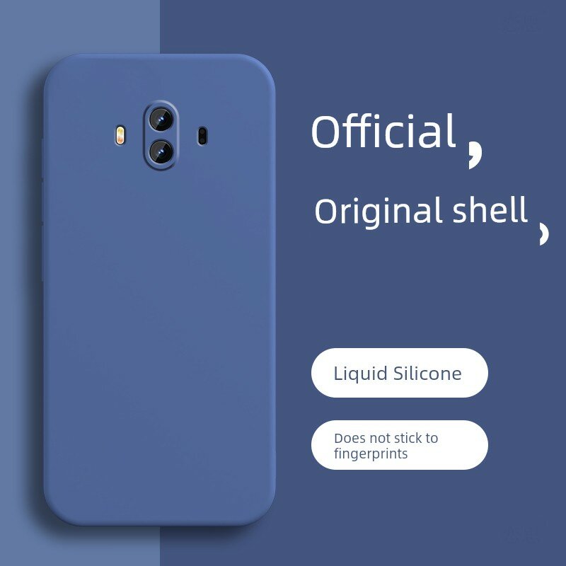 Чехол из жидкого силикона для Huawei Mate 10, миднайт синий, полная защита от ударов, сверхтонкий