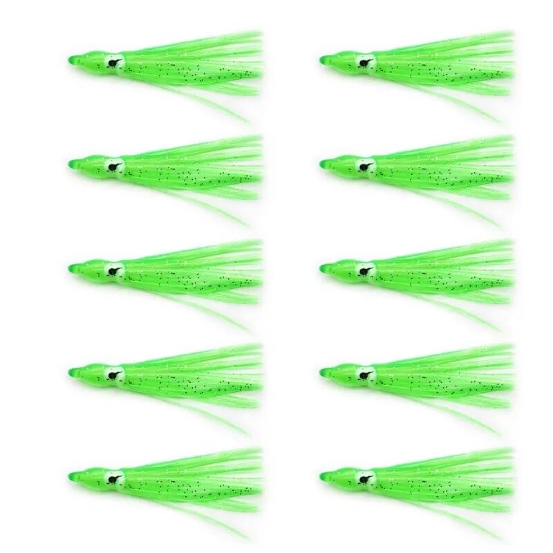 10 шт. 90 мм рыболовные приманки светящиеся мягкие в виде осьминога резиновые крючки для креветок и кальмаров ткань рулон море