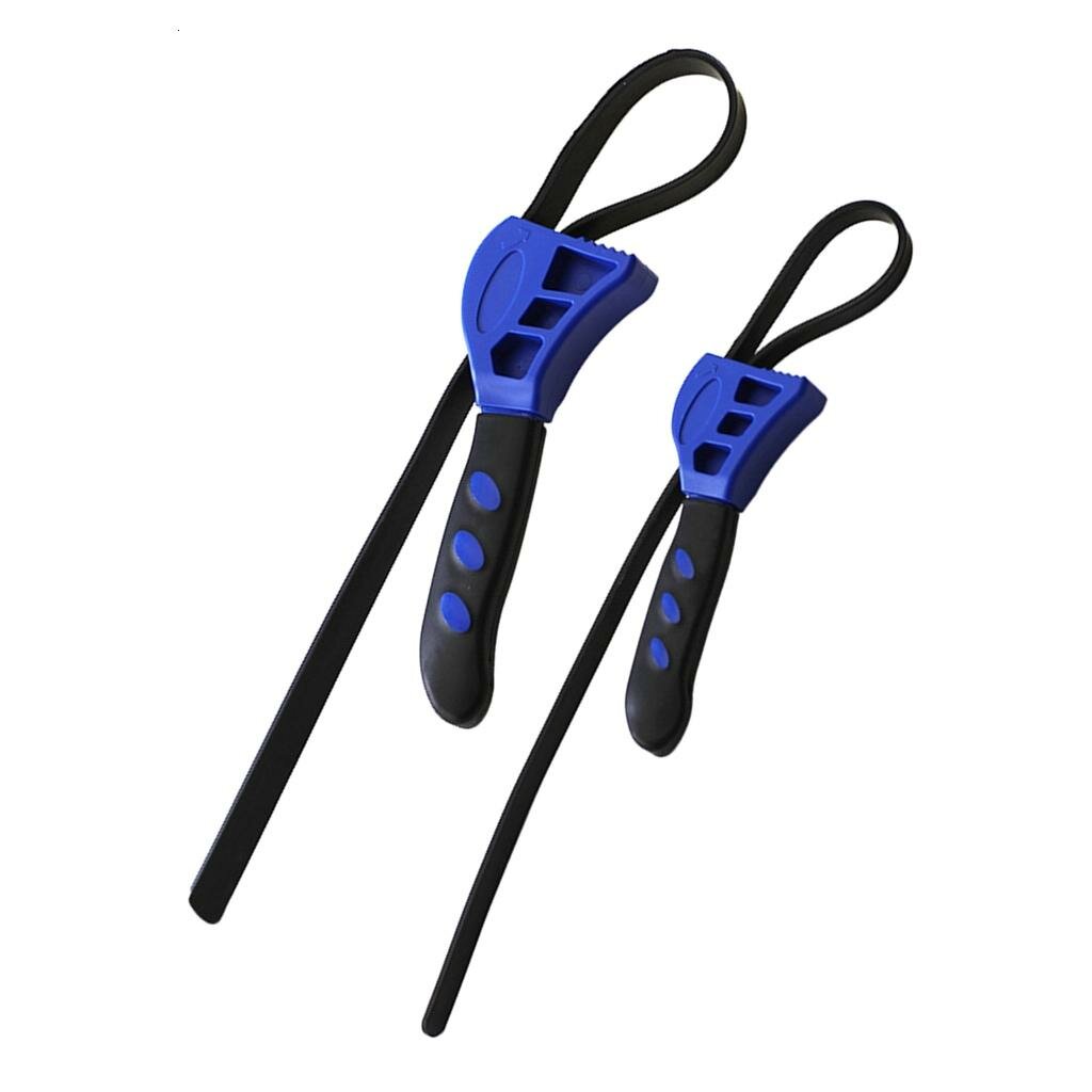 Набор из 2 ременных ключей с регулируемым резиновым ремнем