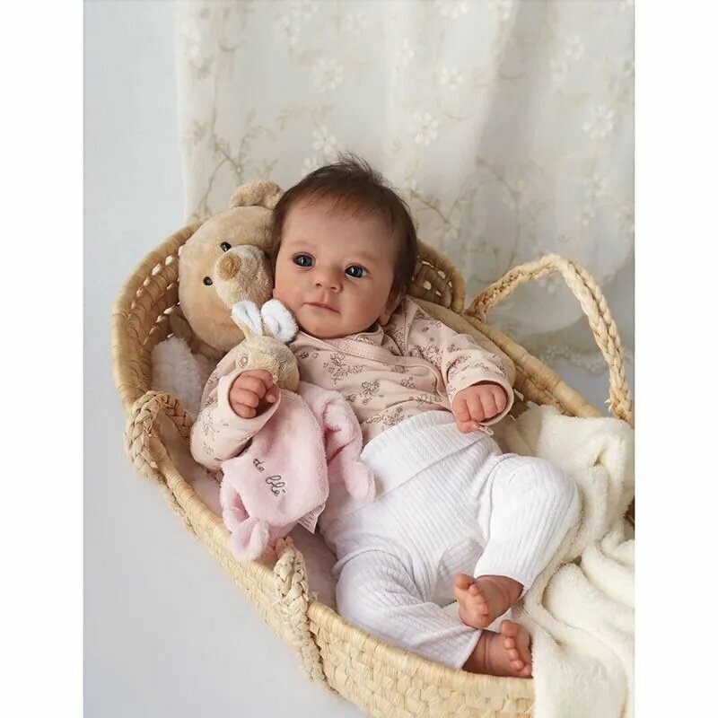 18 дюймов 45 см Новорожденный ребенок Reborn Felicia Кукла Реборн, тело из ткани