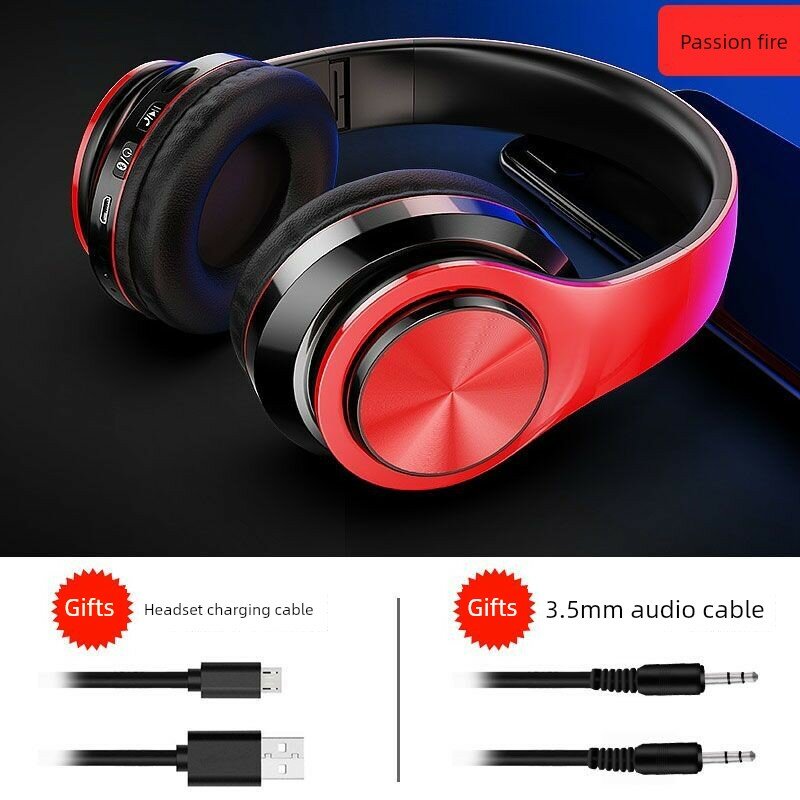 Беспроводные наушники Bluetooth с глубоким басом и HIFI-звуком для iPhone Android ПК 400 мАч элегантно-красная версия