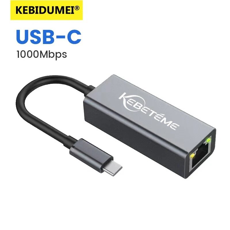USB-C Ethernet адаптер 1000M kebidu RJ45