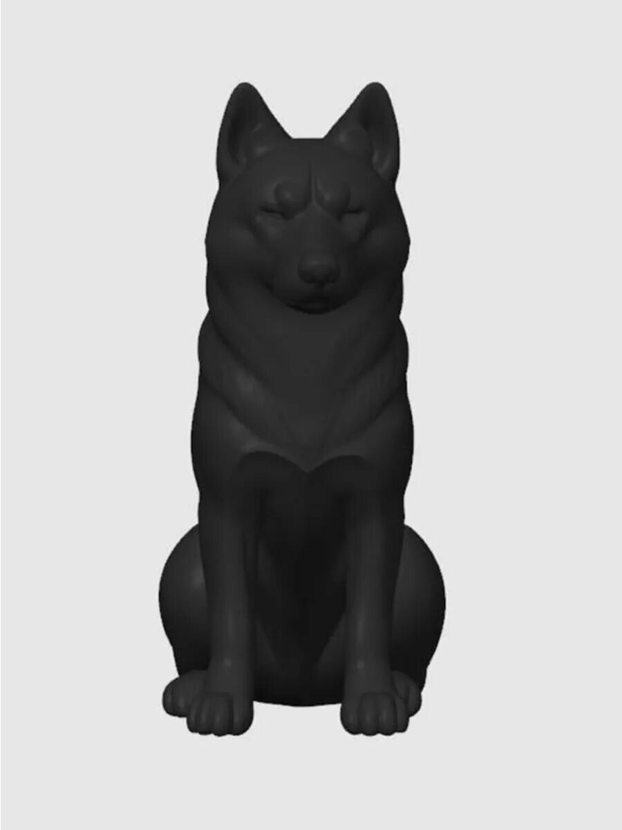 Ростовая статуэтка собаки-Сибирский хаски (10см, черный)