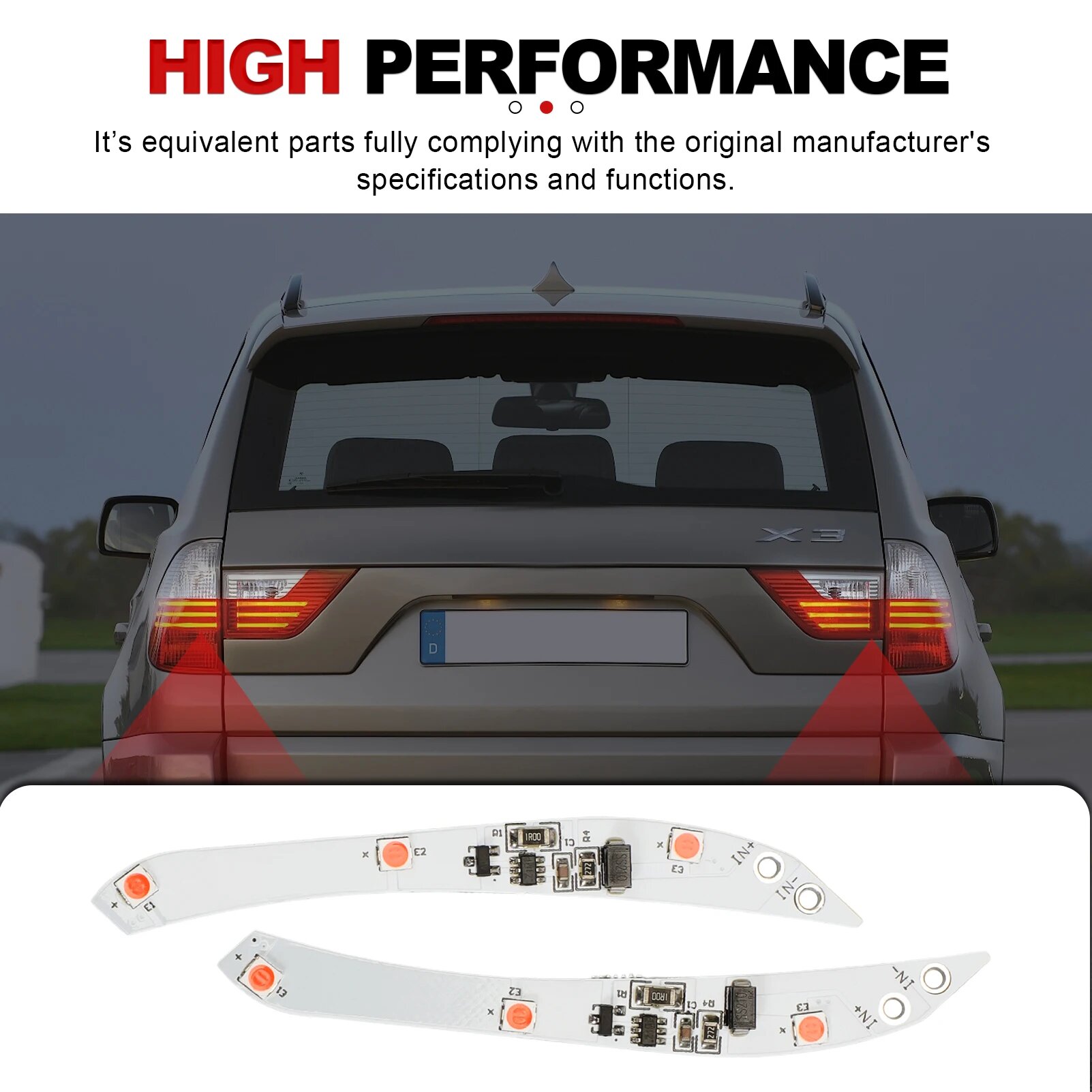 1 пара левых и правых боковых задних фонарей, комплект ремонтных плат для BMW X3 e83 2007-2010 7162213 7162214