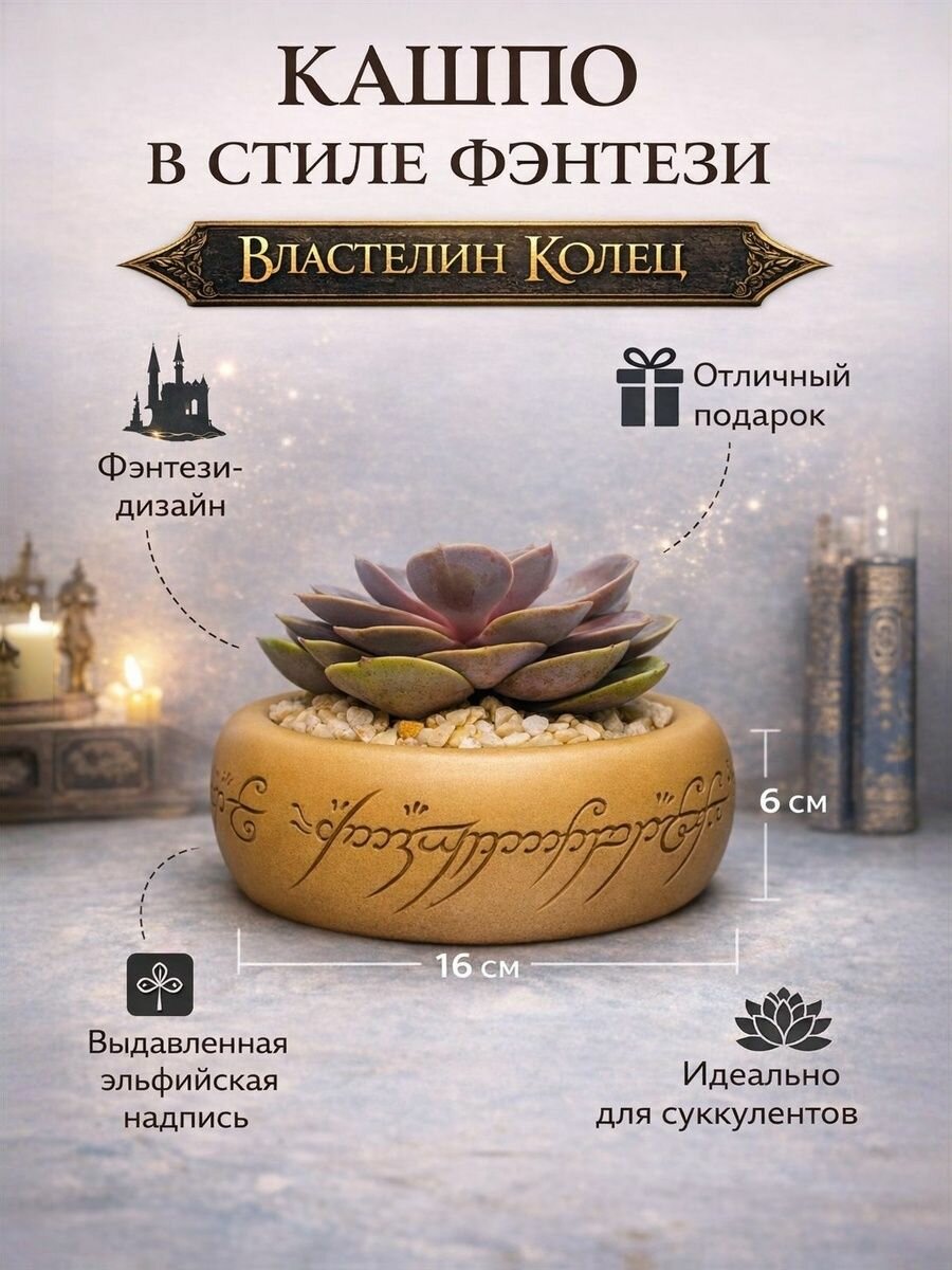 Дизайнерское бетонное кашпо и органайзер под растения, украшения, канцелярские мелочи рельефный узор