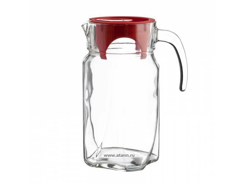 Графин 1.7л "Luna" с красной крышкой, без коробки
