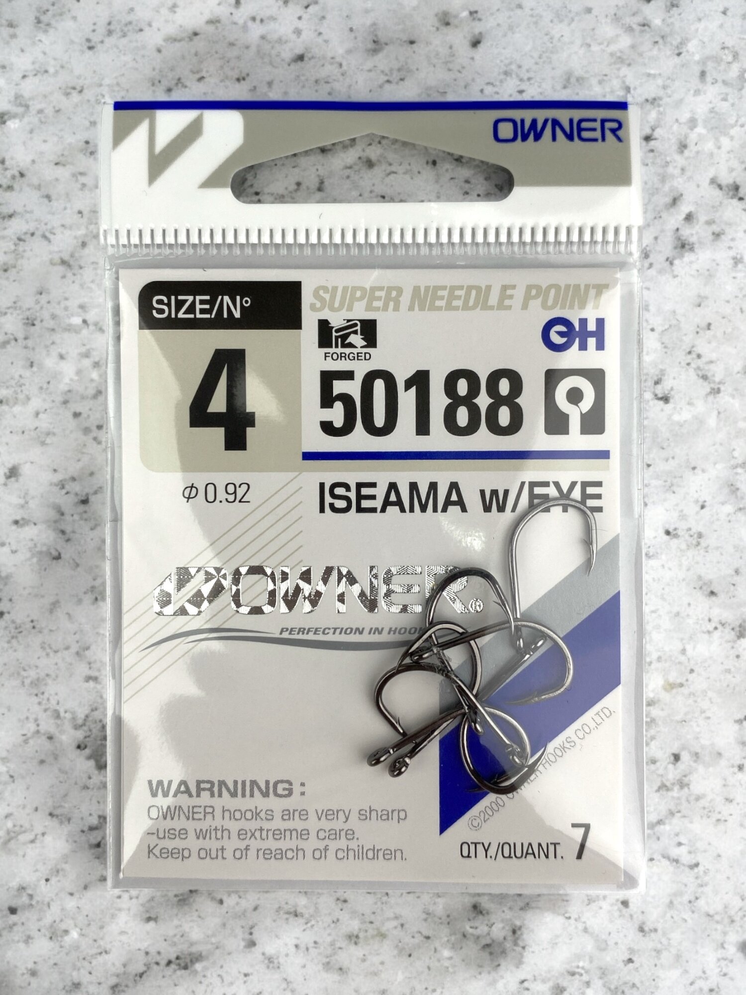 Крючки рыболовные Owner ISEAMA 50188 №4 - диаметр 0,92 - в наборе 7 шт