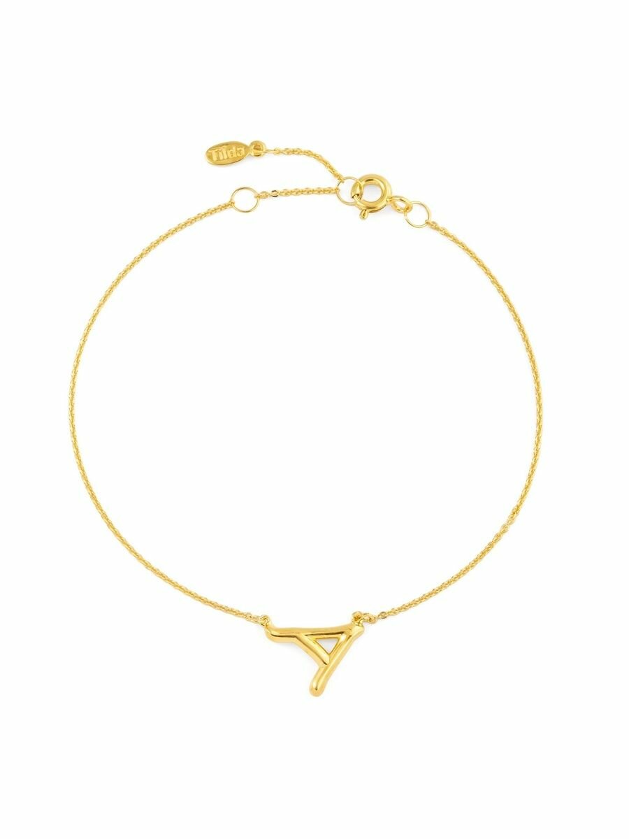 Браслет-цепочка, серебро, 925 проба, золочение