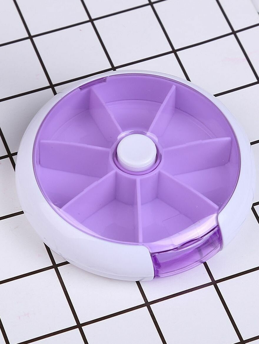 Таблетница маленькая круглая фиолетовая (М11-027)