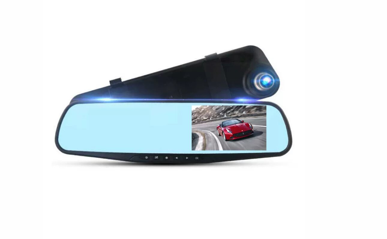 4inch Автомобильный видеорегистратор с функцией записи в цикле, изображением при движении задним ходом, двойной линзой