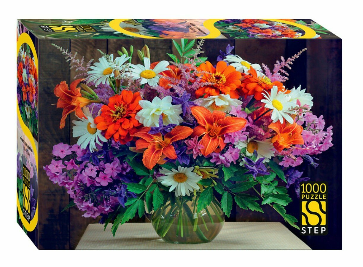 Пазл для взрослых Step puzzle 1000 деталей, элементов: Букет с ромашками (Выгодный формат)