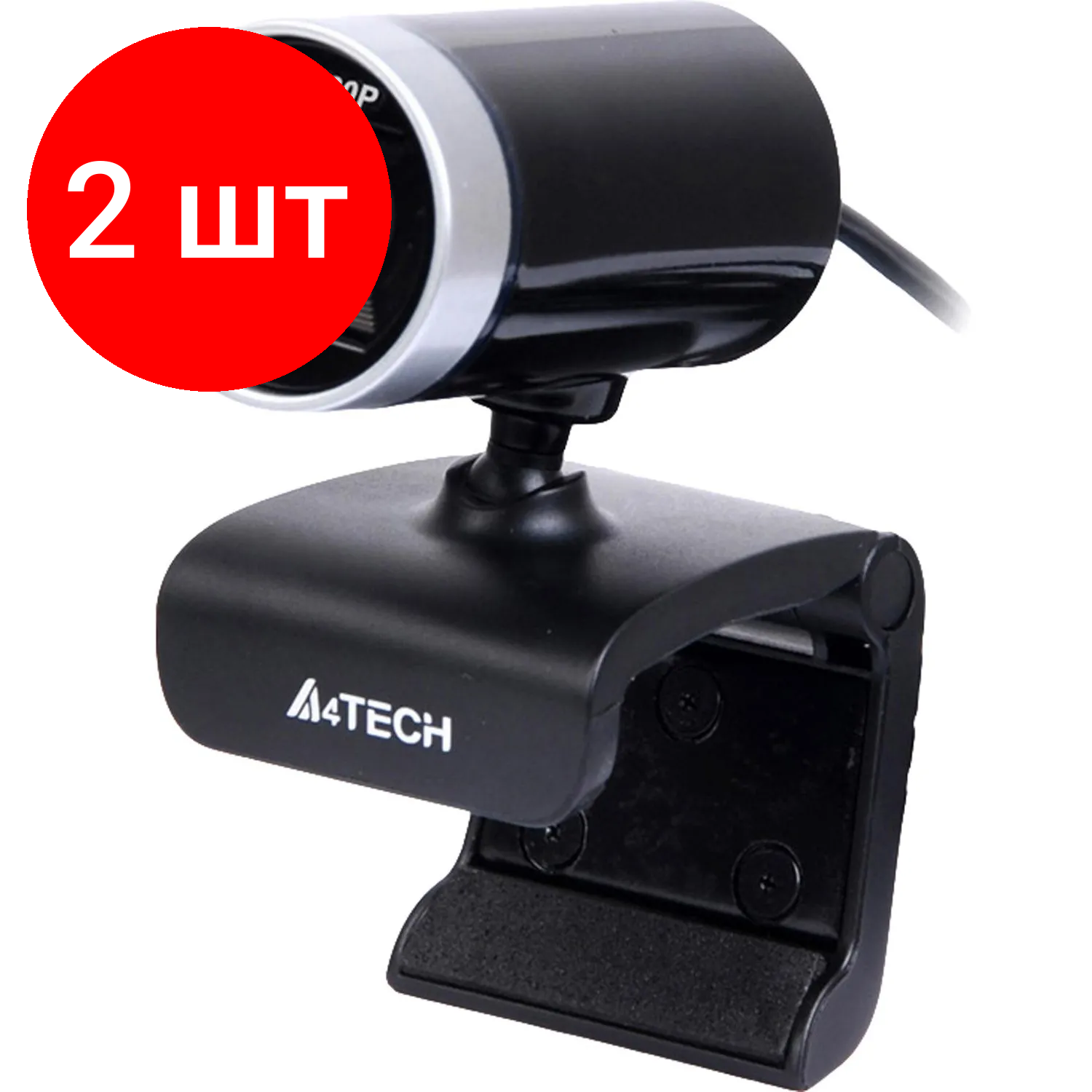 Комплект 2 штук, Веб-камера A4Tech PK-910P черный 1Mpix (1280x720) USB2.0 с микрофоном