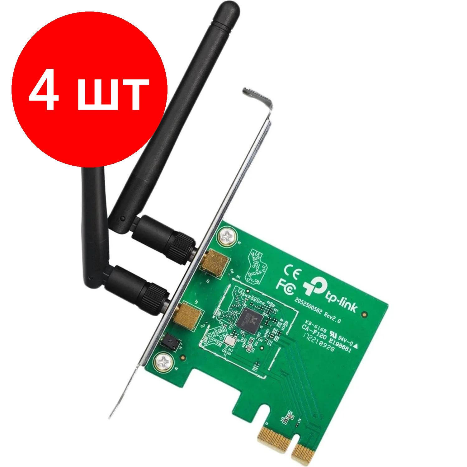 Комплект 4 штук, Сетевой адаптер WiFi TP-Link TL-WN881ND PCI Express