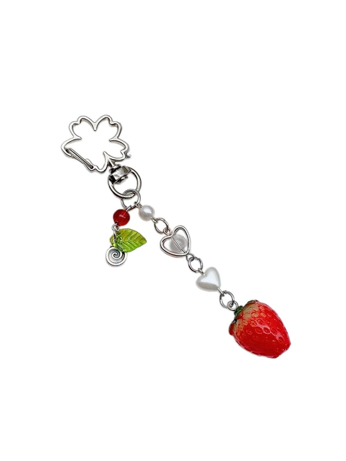 Клубничный брелок-брелок для телефона, милый клубничный брелок для телефона, стильные декоры
