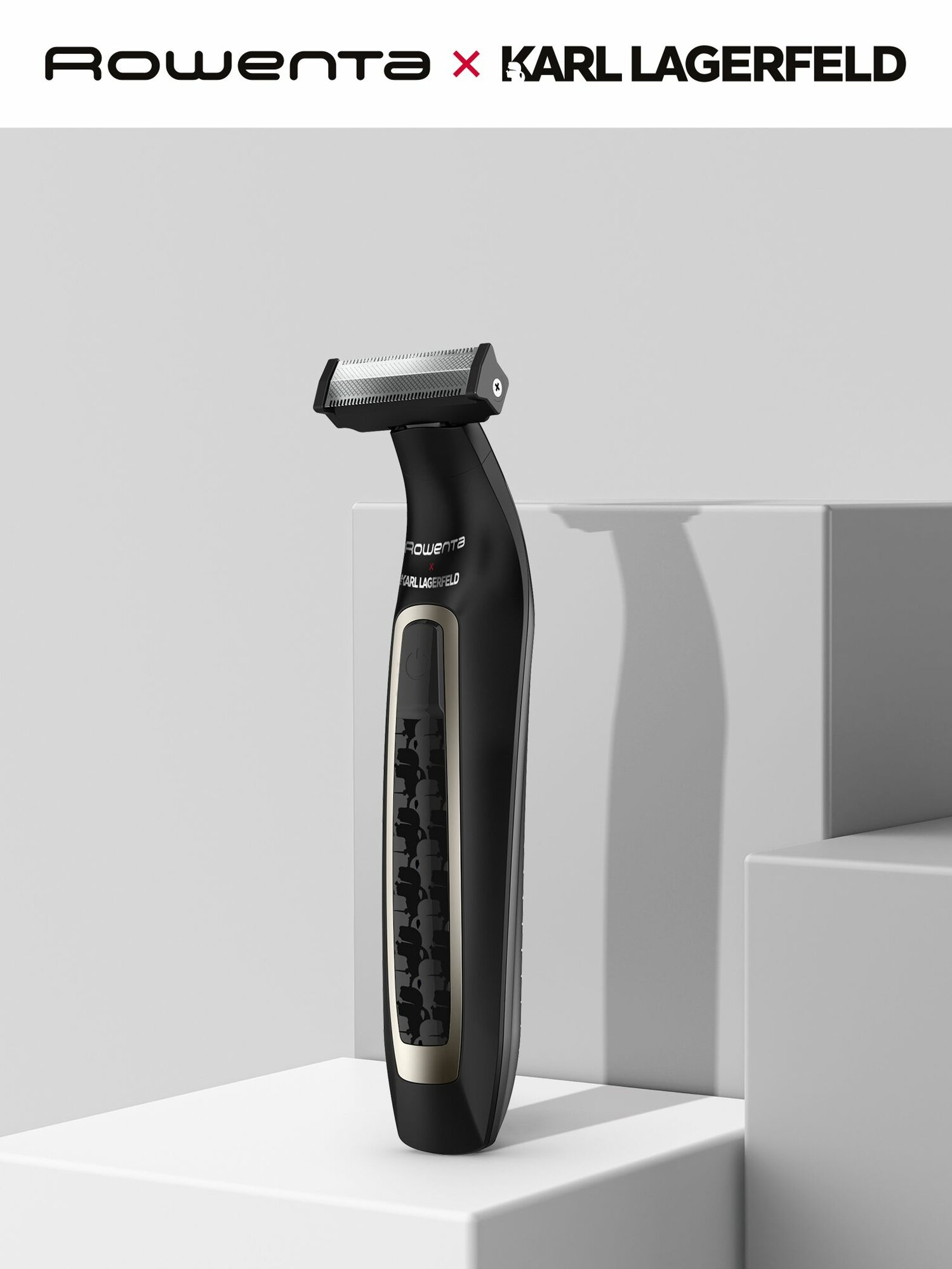 Триммер для бороды Rowenta Forever Sharp Karl Lagerfeld TN602LF0, лезвия из нержавеющей стали, 120 минут работы от аккумулятора, длина стрижки 0.4-5 мм, индикатор зарядки, ширина лезвия 32 мм