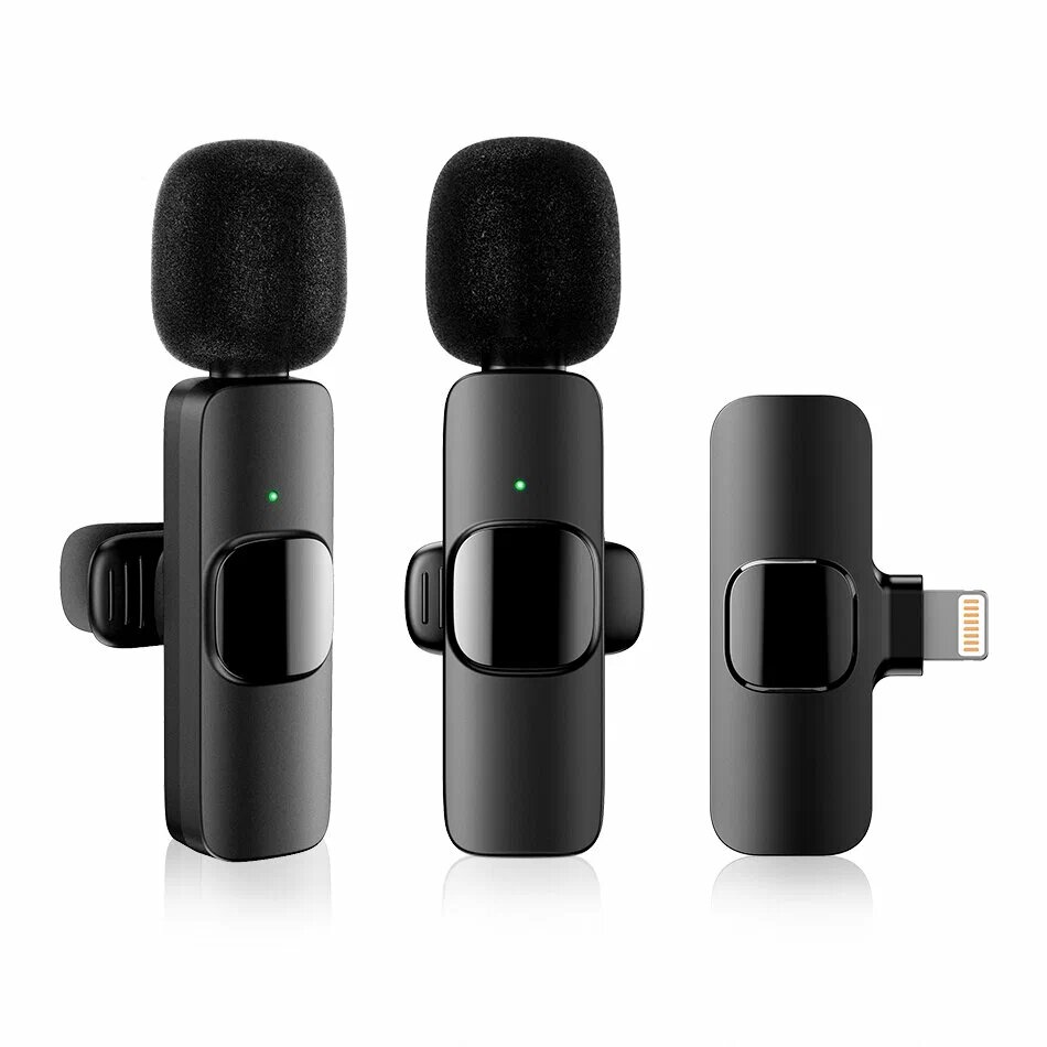 Микрофон петличный беспроводной 2 шт (набор), петличка Lightning