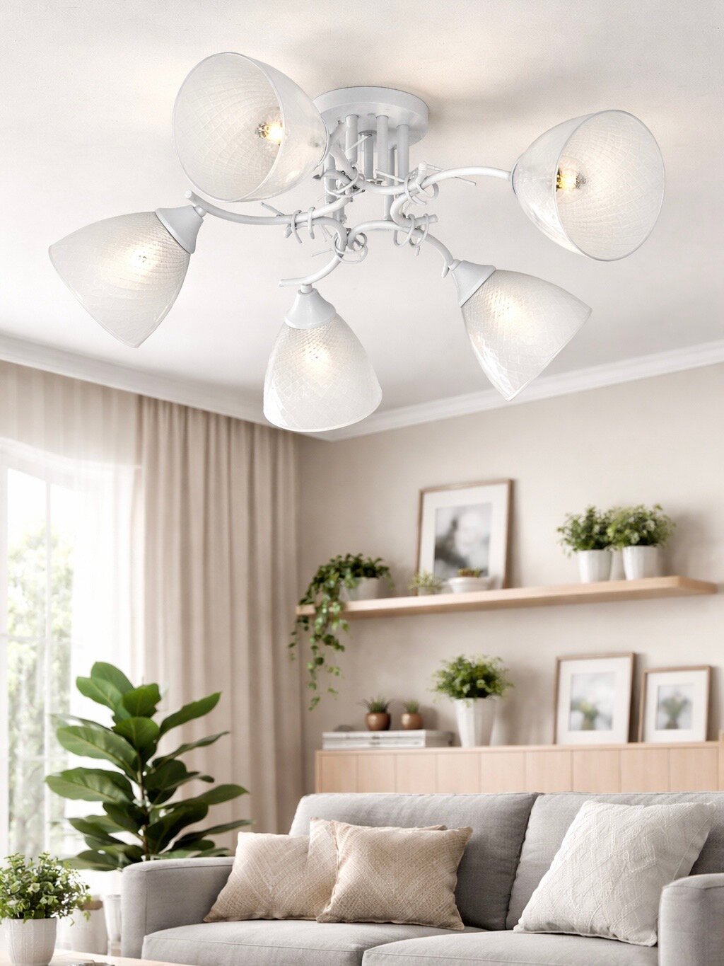 Люстра потолочная цоколь E27, белая, Свет Столицы, светильник на кухню