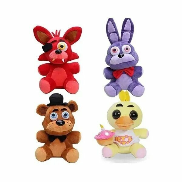 Набор 4 мягких игрушек - Аниматроники 5 ночей Зеленая Цирковой малыш Funtime Foxy Эннард Плюш Ballora Plush Funtime) 20 см (Five Nights FNA)