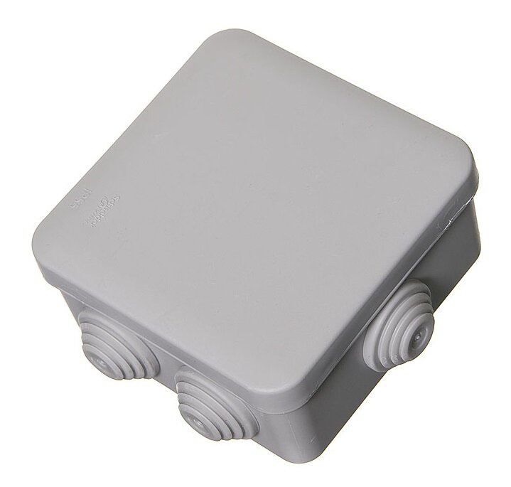 Коробка распаячная GOLD ELECTRIC квадратная 70х70х40 6 вводов IP55 серый GX 3001-201 ЛОТ 20 шт