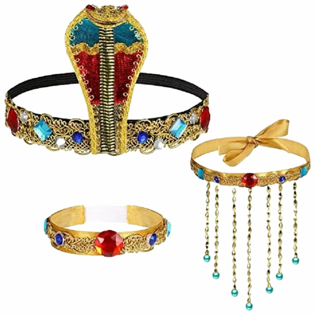Египетское Ожерелье, Головные Уборы Клеопатры, Аксессуары Для Костюмов-Золотой Набор из 3 частей