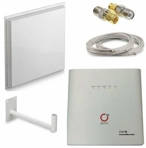 Готовый комплект с роутером Olax ax9pro для усиления мобильного 3G 4G LTE интернета на даче, за городом с усилителем Antex Petra BB mimo f 15dBi