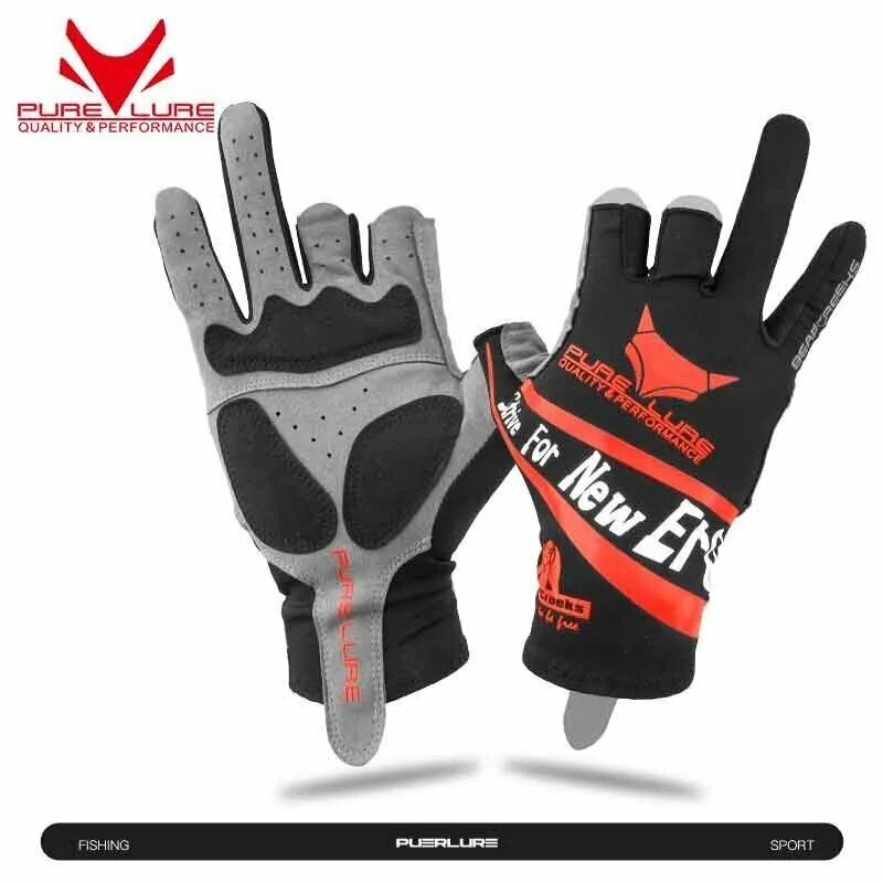 Перчатки для рыбалки PURELURE Ice Lycra Fabric Anti-slip Fishing Gloves Outdoor Sports Breathable Cycling Bike Bicycle Camping Hiking Fingerless Glove