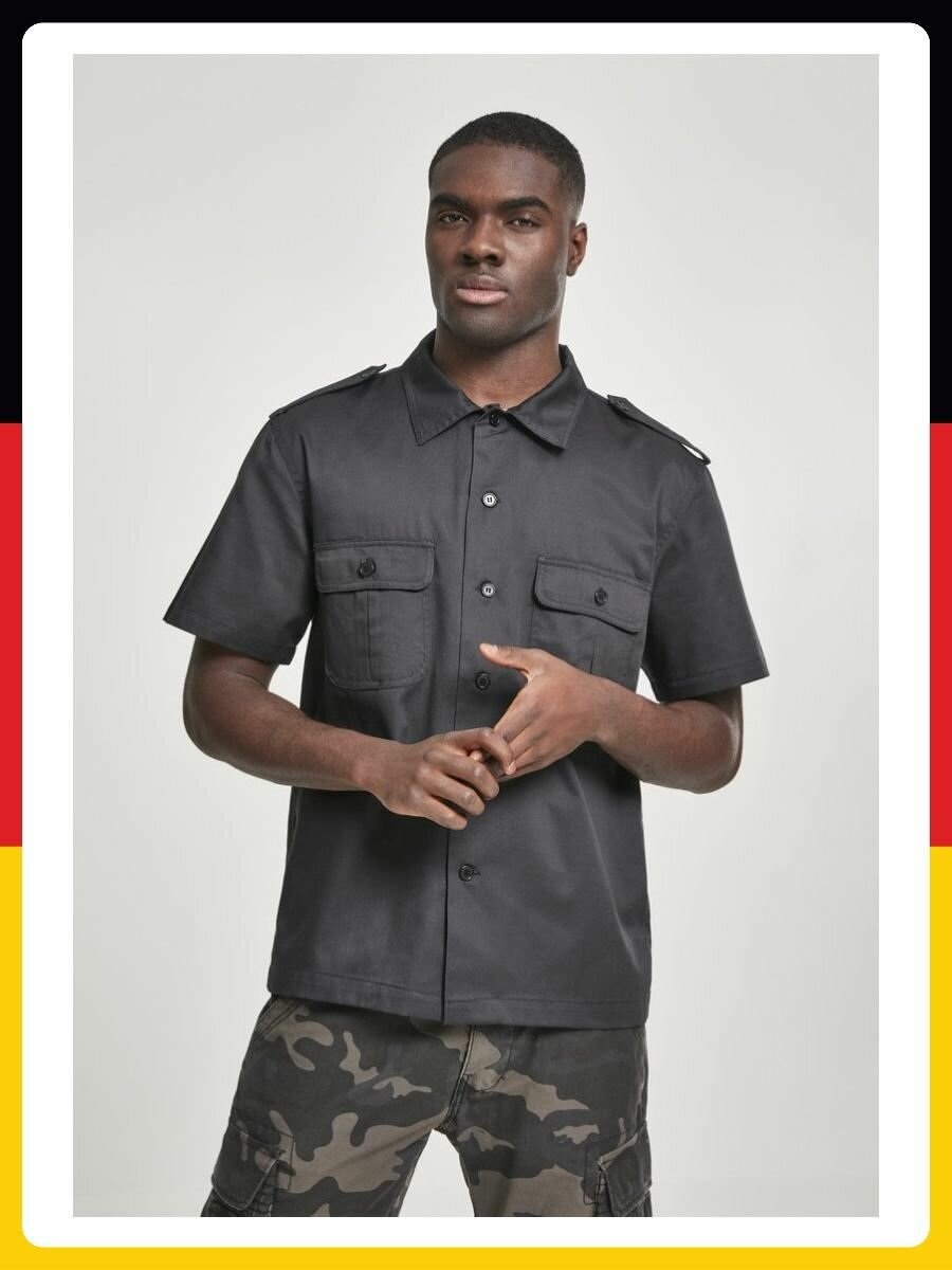 Рубашка Brandit HERREN US HEMD, черный, M