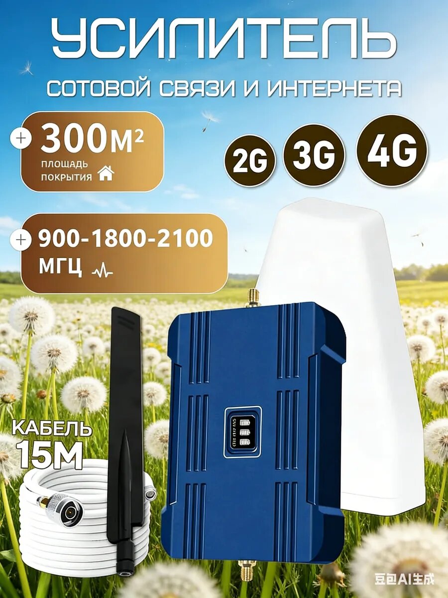 Усилитель сотовой связи 2G/3G/4G (900/1800/2100 МГц) — Улучшение сигнала GSM и интернета для телефона