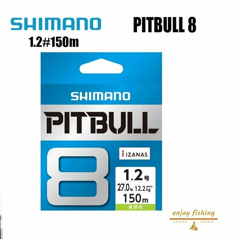 Shimano PITBULL 8 BRAID-1.2#-150M Green Леска Леска плетёный для рыбалки