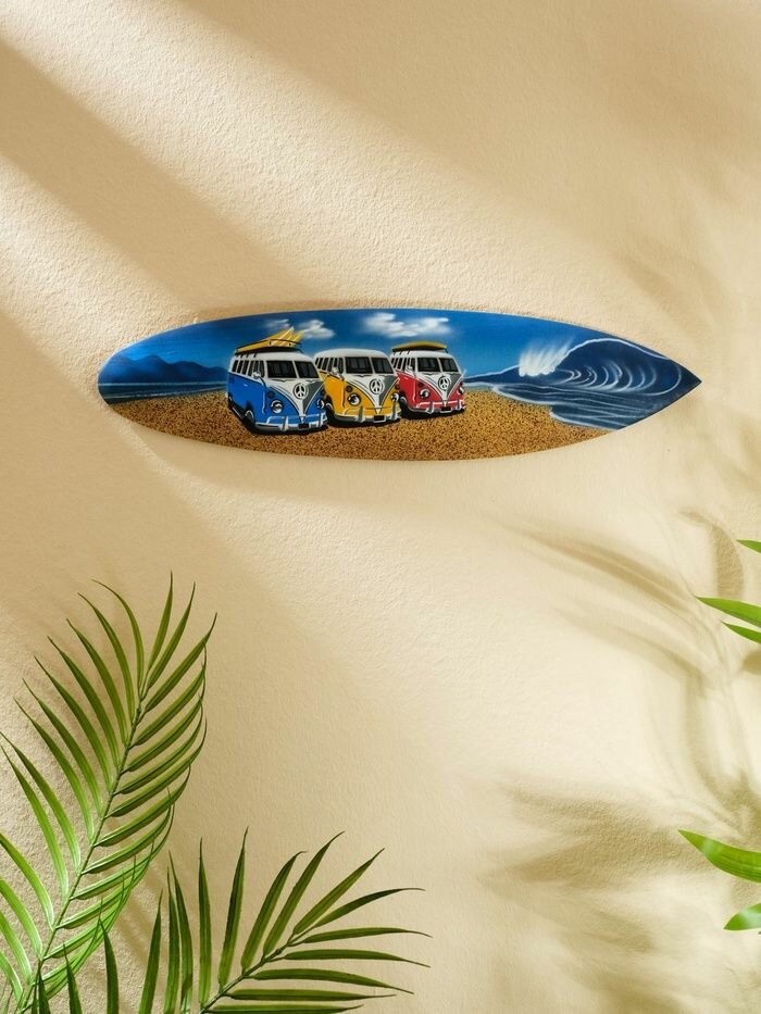 Панно Sima-land Доска для сёрфа Три Сплитти, дерево сосна, 40х11 см