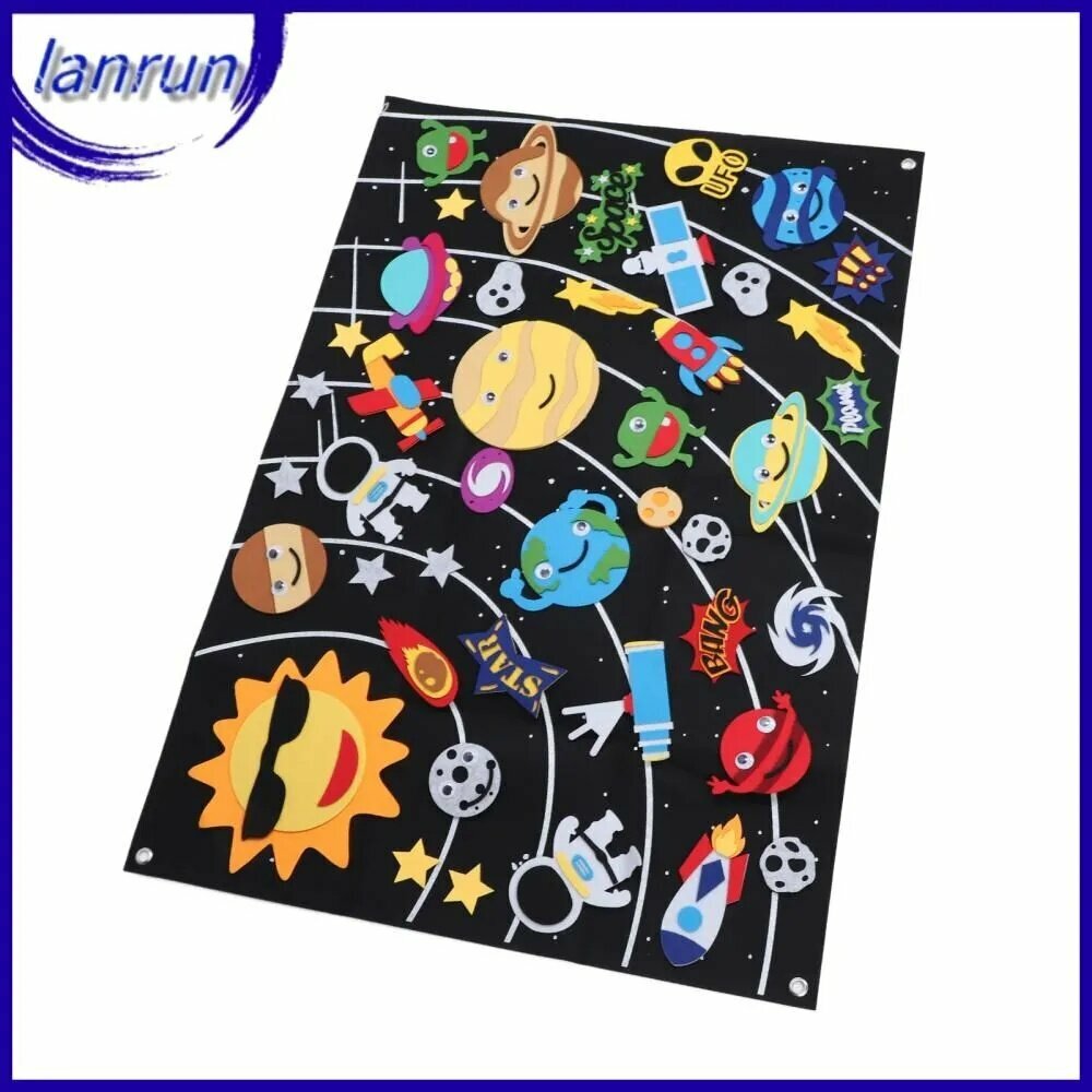Образовательная доска из фетра о космосе, интерактивная, для занятий детьми и праздников