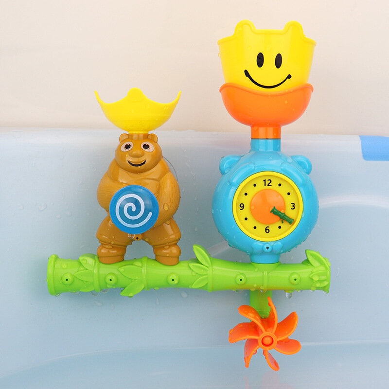 Детская Ванна плюшевый мишка Проточная вода машина Поворот музыка ванная комната игра вода детские развивающие игрушки