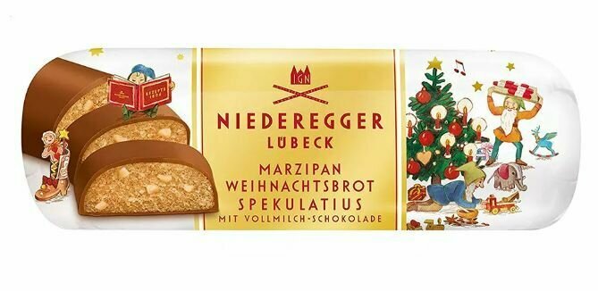 Батончик NIEDEREGGER марципановый Рождественский с печеньем и корицей 125г