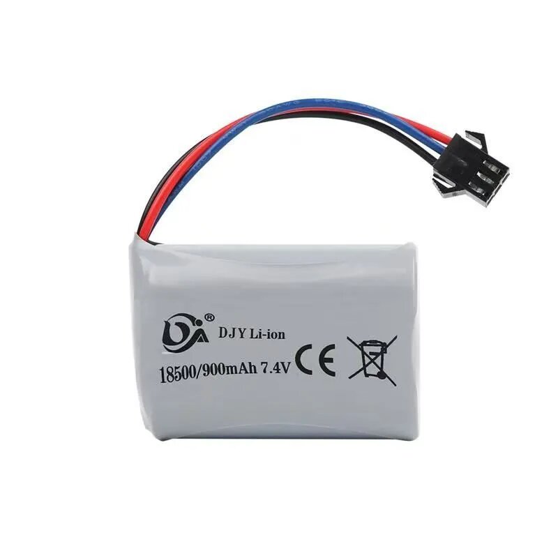 1 шт. li-ion аккумулятор 18500, 7.4V 900mah, разъем SM-3P Реверс, Подходит для 8-колесного автомобиля-амфибии RC