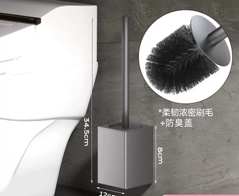 Держатель для щетки для унитаза в ванной комнате, , прочная вертикальная щетка для унитаза, черные аксессуары, Black