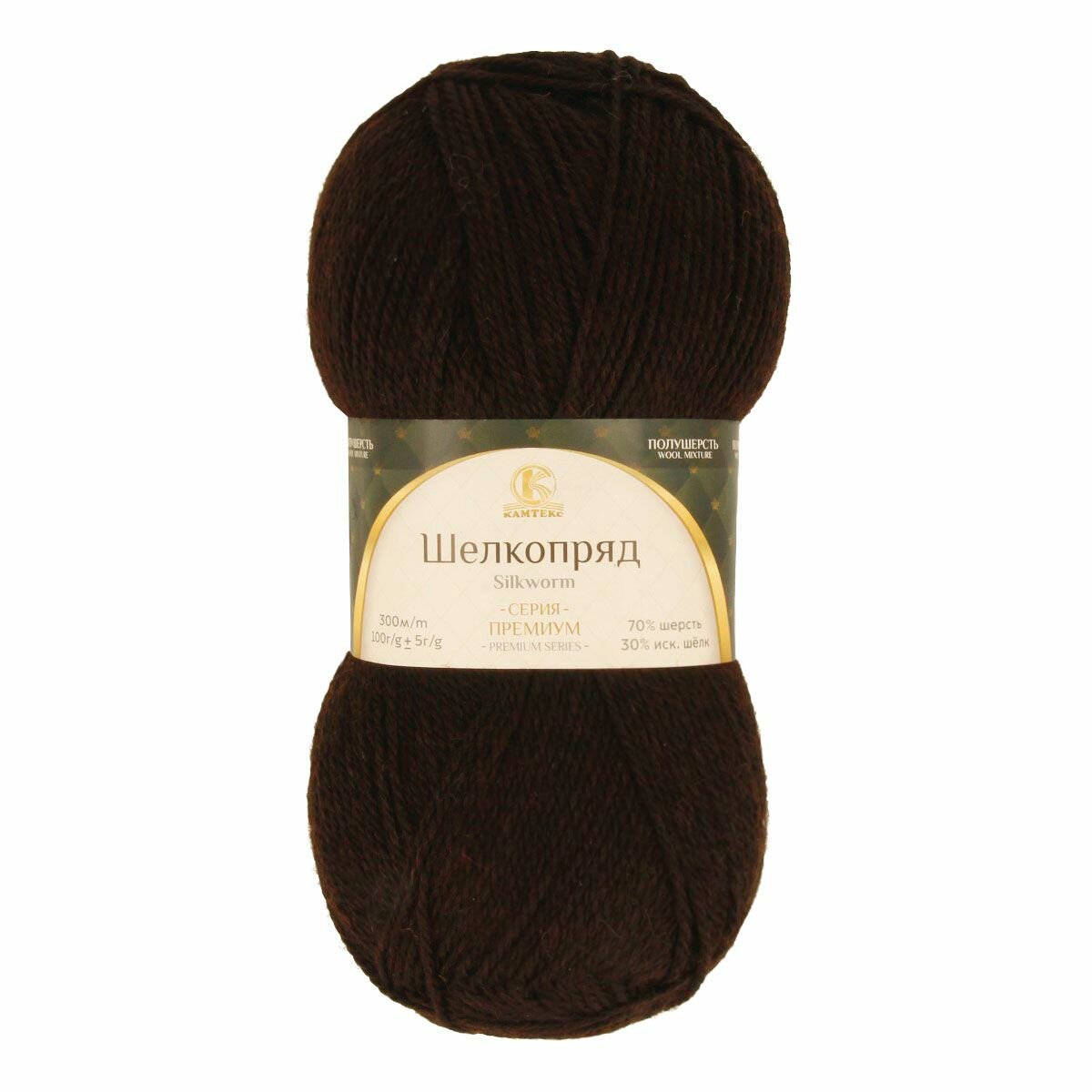 Пряжа Камтекс Шелкопряд 268 ( 5 мотков по 100г/300м) шоколад темный