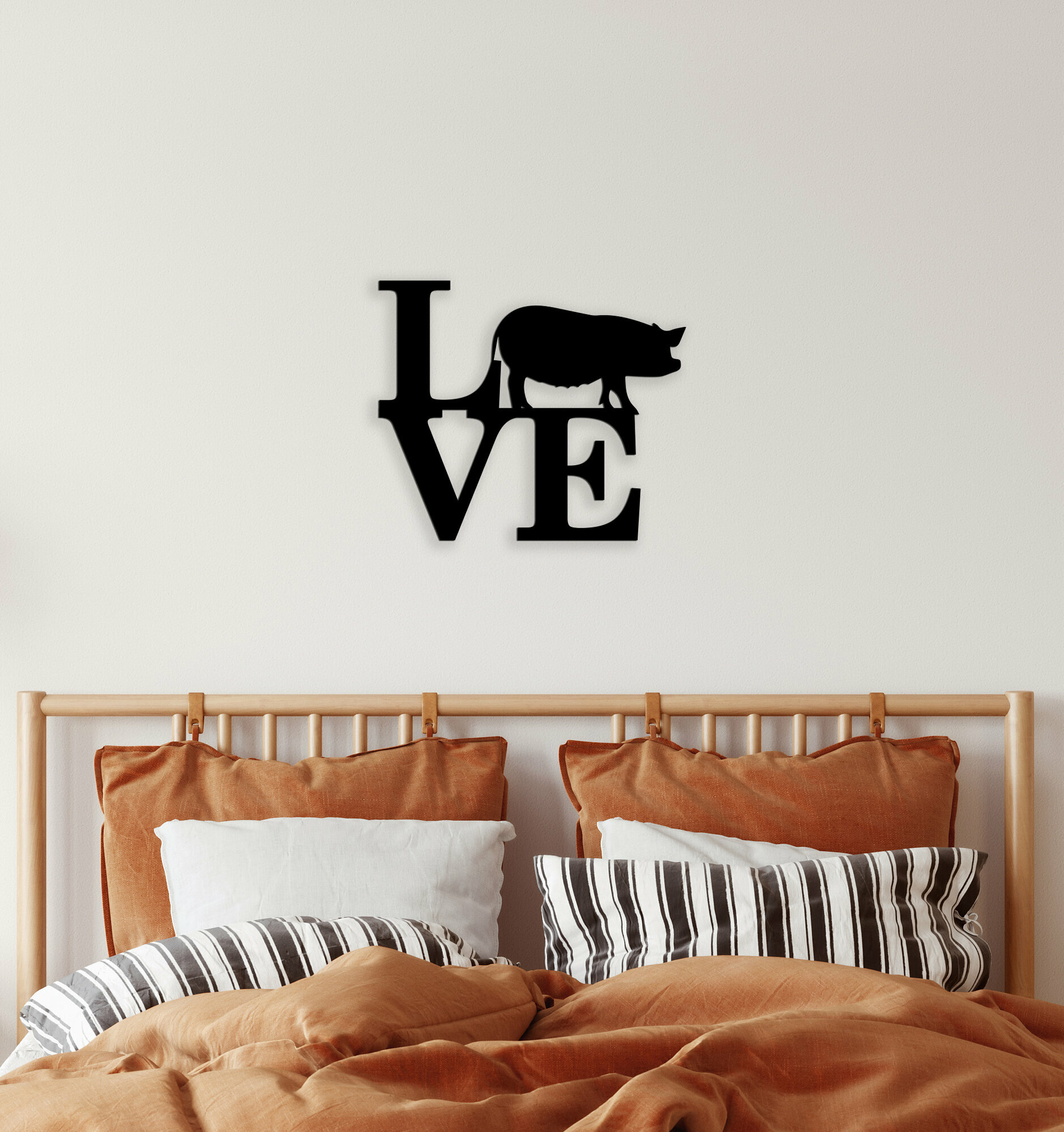 Декор на стену "Свинья", декорация настенная, панно из дерева (Микропиг, поросенок)